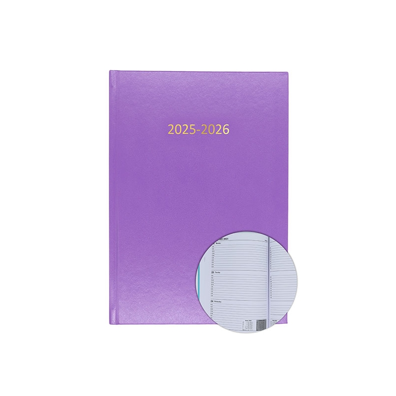 2025/26 ACADEMIC Diary A4 Week/View MAUVE - Polycopy